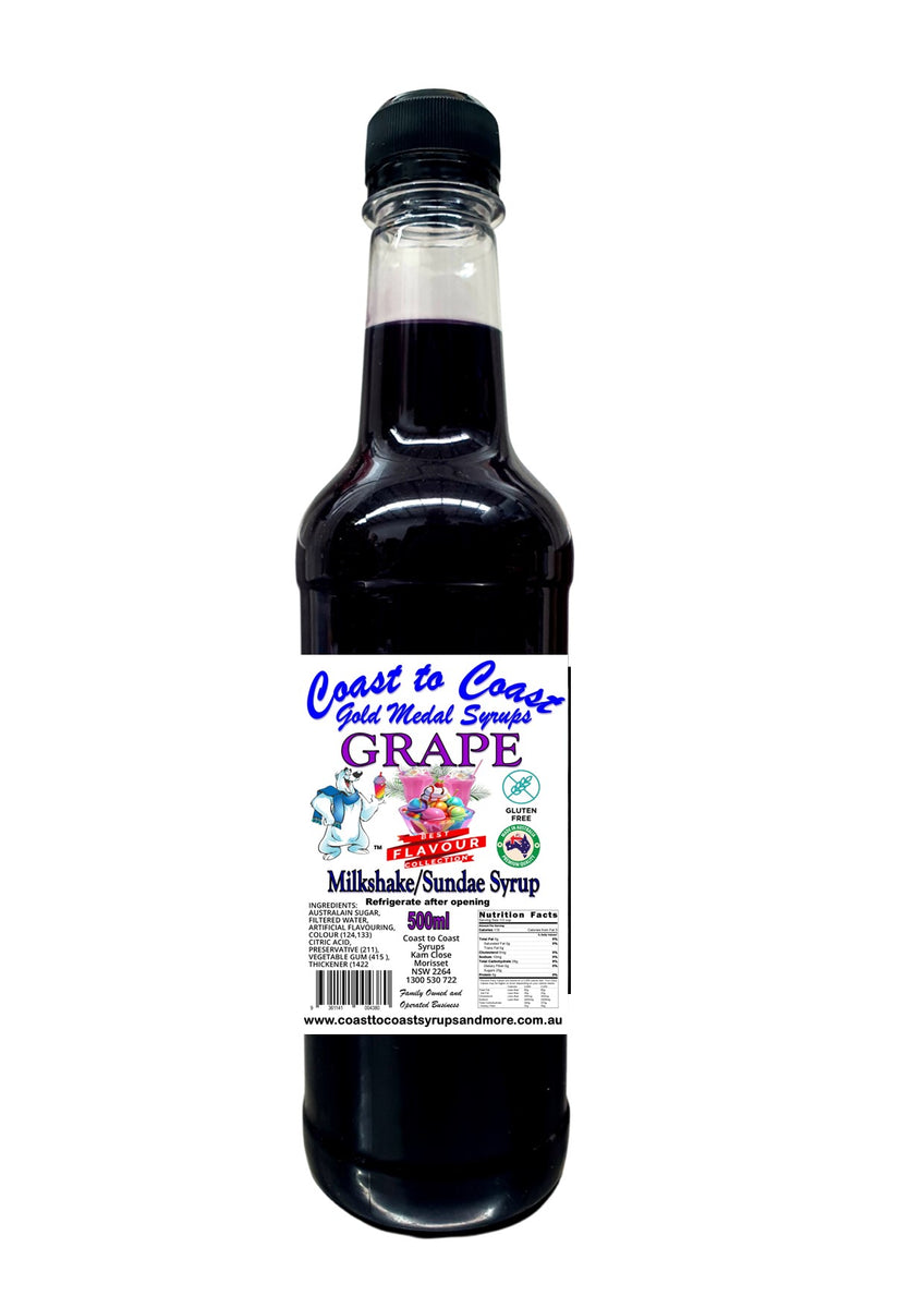 Grape, Milkshake/Sundae Syrup, 500ml Coast to Coast Gold Medal Syrups ...