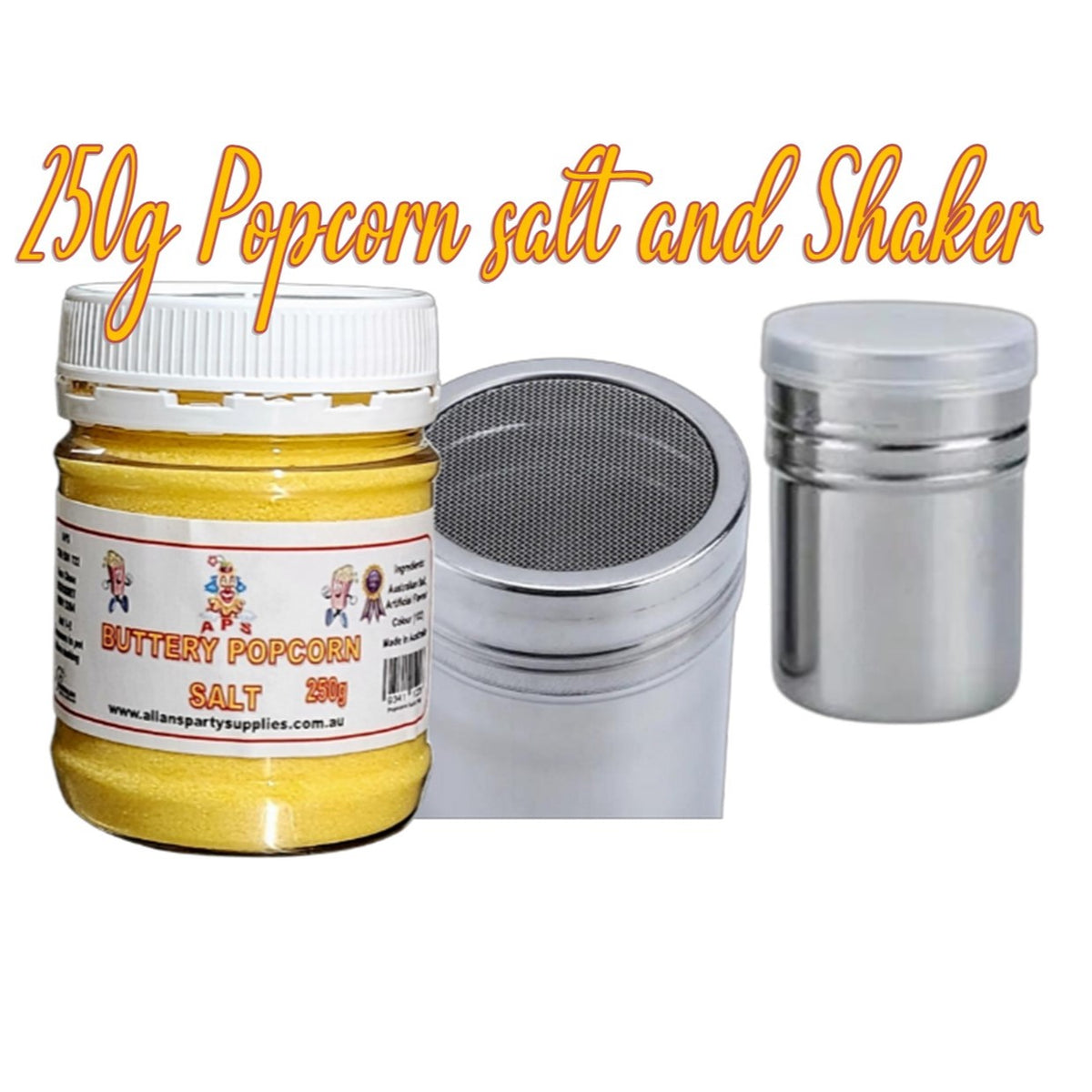 250g Butter Popcorn Salt, with Stainless Steel Salt Shaker, Cinema Qua ...