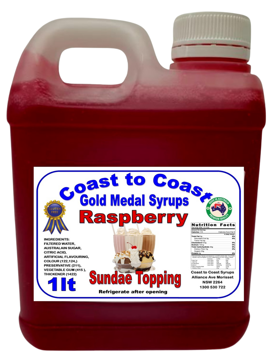 Gold Medal Raspberry Flavoured Milkshake Syrup, 1L Thickshake, Sundae ...