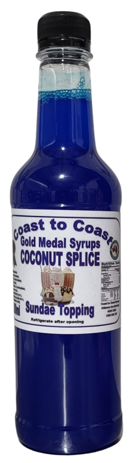 Coconut Splice, Milkshake/Sundae Syrup, 500ml Coast to Coast Gold Meda – Allan's Party Supplies