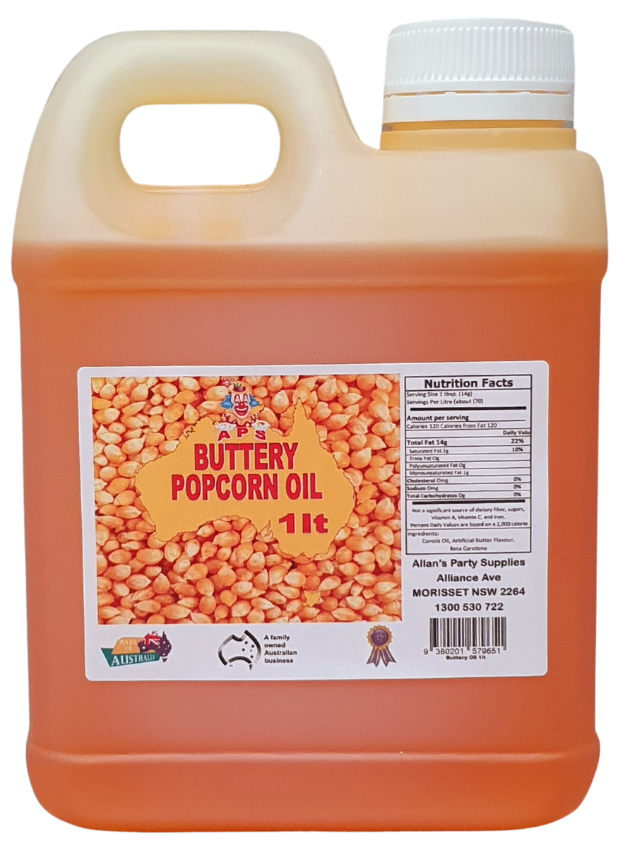 Buttery Popcorn Oil, 500ml, Popcorn Supplies – Allan's Party Supplies