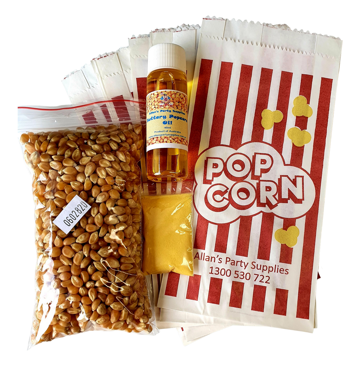 2 x 8oz Cinema Quality Popcorn Kit, Premium Corn, Butter Salt ,Oil, Po ...
